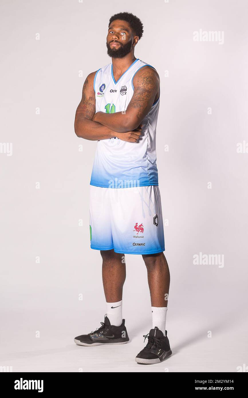 Mons' Lennard Kevin Freeman poses at a photoshoot of Belgian Basketball ...