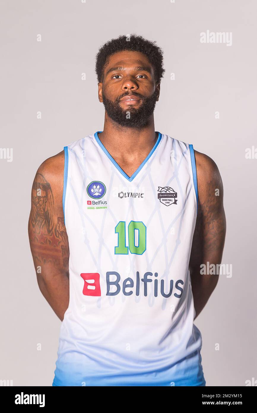 Mons' Lennard Kevin Freeman poses at a photoshoot of Belgian Basketball ...