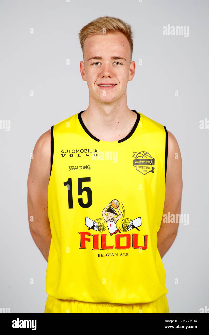 Oostende's Sam Lambert poses at a photoshoot of Belgian Basketball team ...
