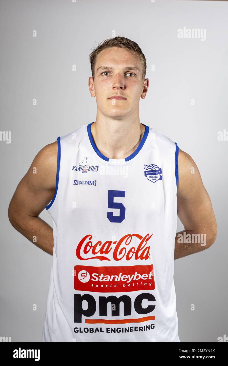 Mechelen's Griffin Kinney poses for the photographer at a photoshoot of ...