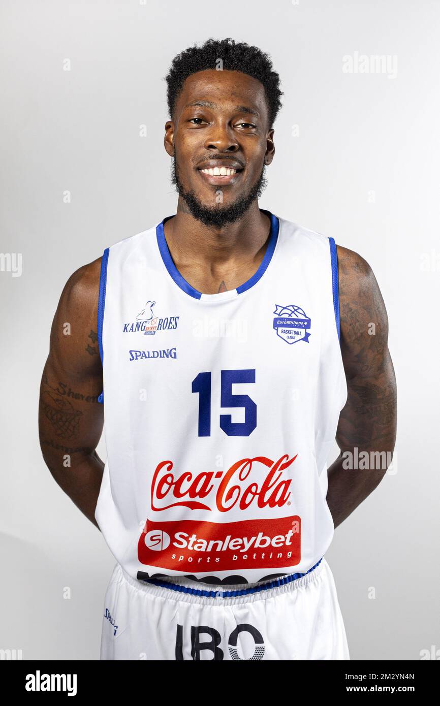 Mechelen's Shavon Coleman poses for the photographer at a photoshoot of ...