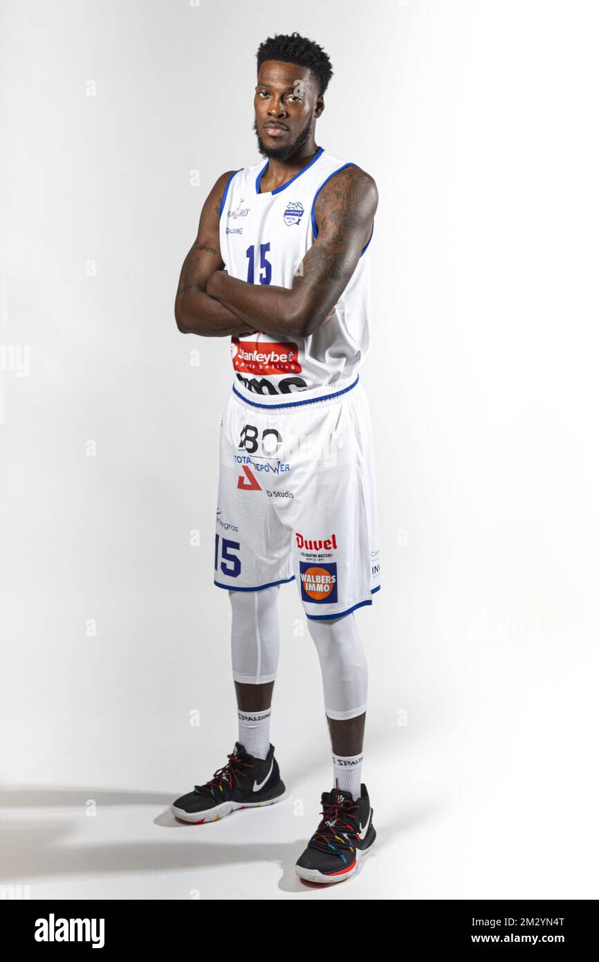 Mechelen's Shavon Coleman poses for the photographer at a photoshoot of ...