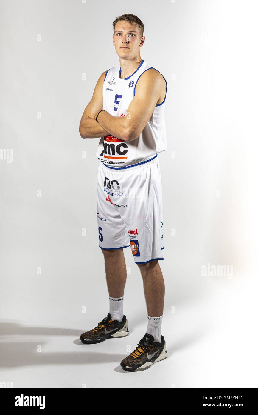 Mechelen's Griffin Kinney poses for the photographer at a photoshoot of ...