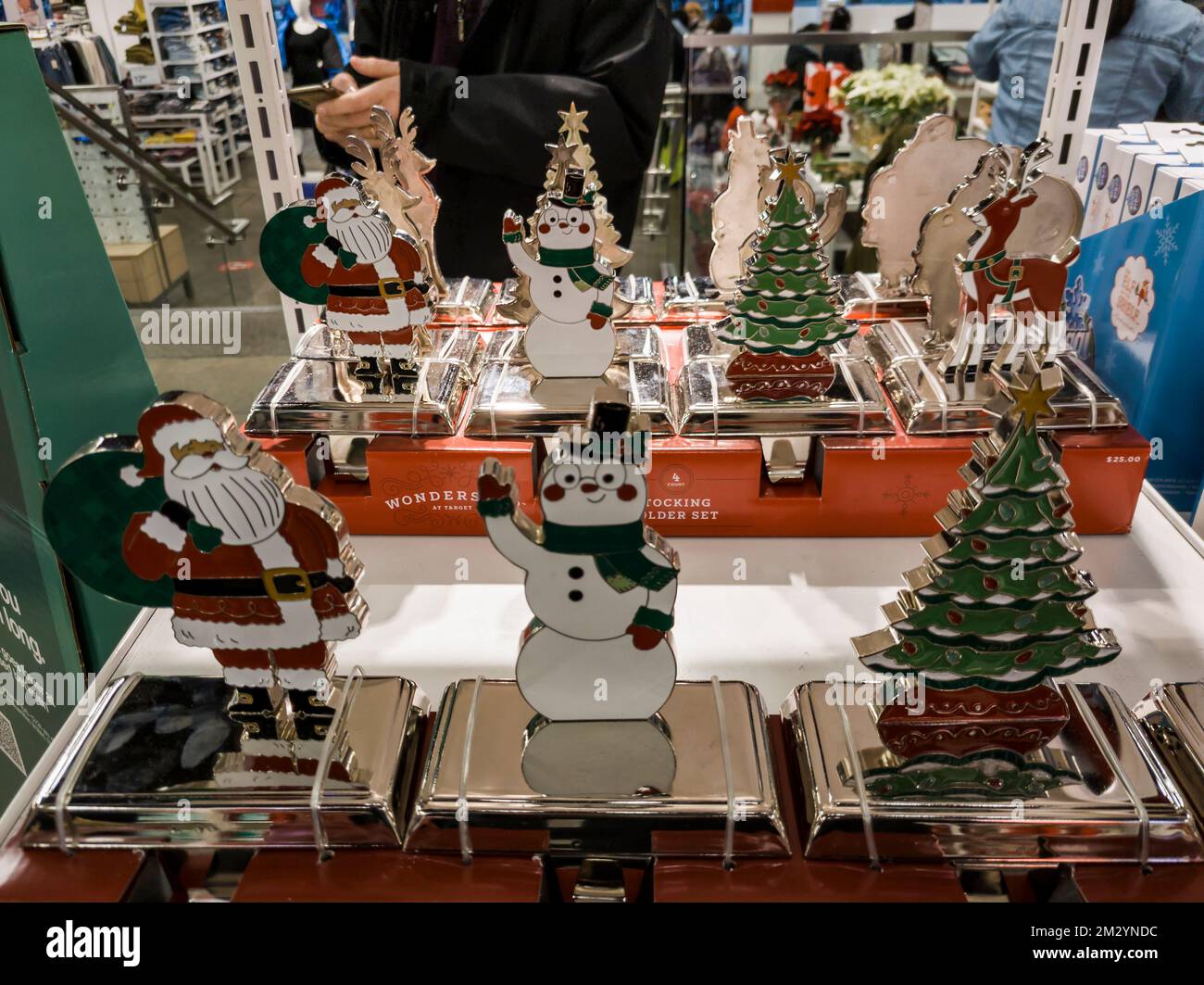 Tchotchkes in the Christmas display in the Target store in Tribeca in ...