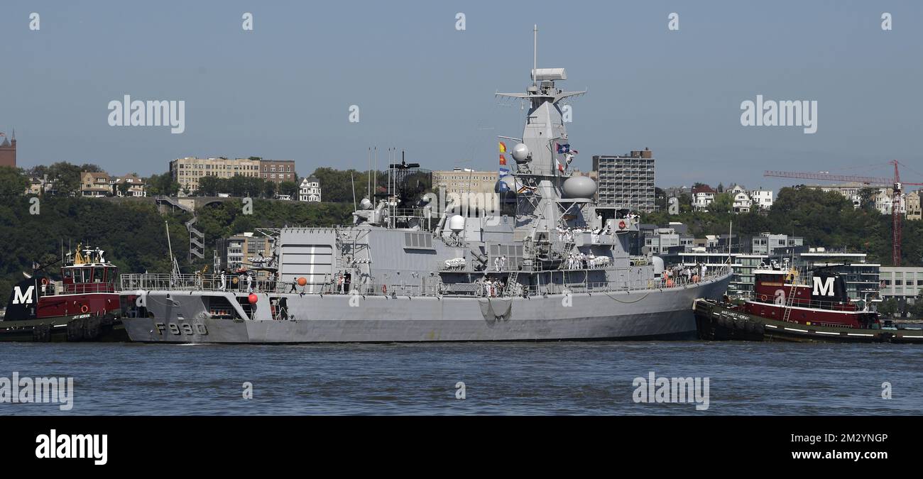 Illustration picture shows the arrival of Belgian frigate Leopold 1 in ...