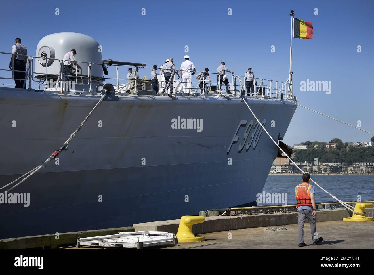 Illustration picture shows the arrival of Belgian frigate Leopold 1 in ...