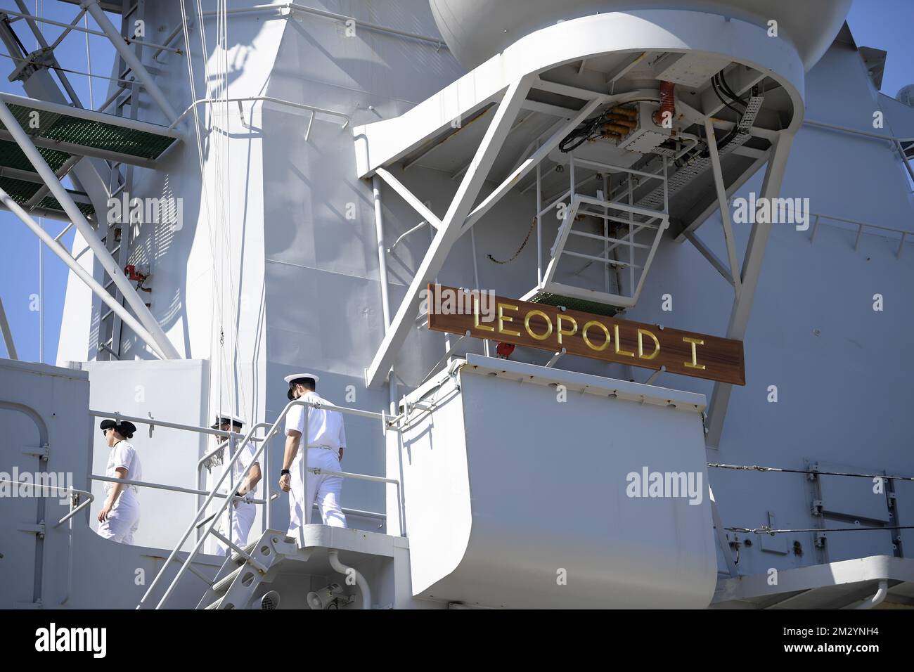 Illustration picture shows the arrival of Belgian frigate Leopold 1 in ...