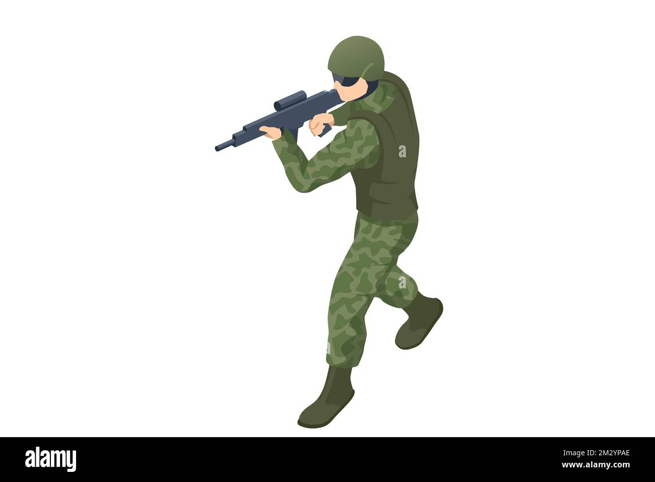 Isometric Special Forces Soldier Police, Swat Team Member. Army Soldier ...
