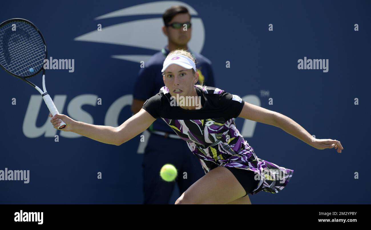 Belgian Elise Mertens (WTA 25) pictured in action during a tennis game against German Andrea ...