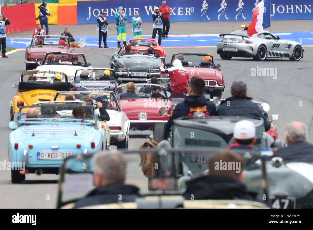 Old timers pictured on the track before the Spa-Francorchamps Formula ...