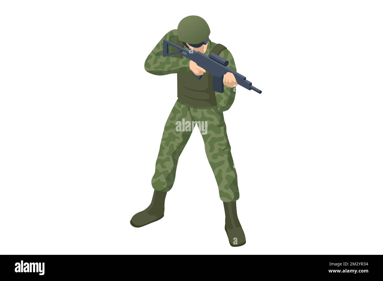 Isometric Special Forces Soldier Police, Swat Team Member. Army Soldier ...