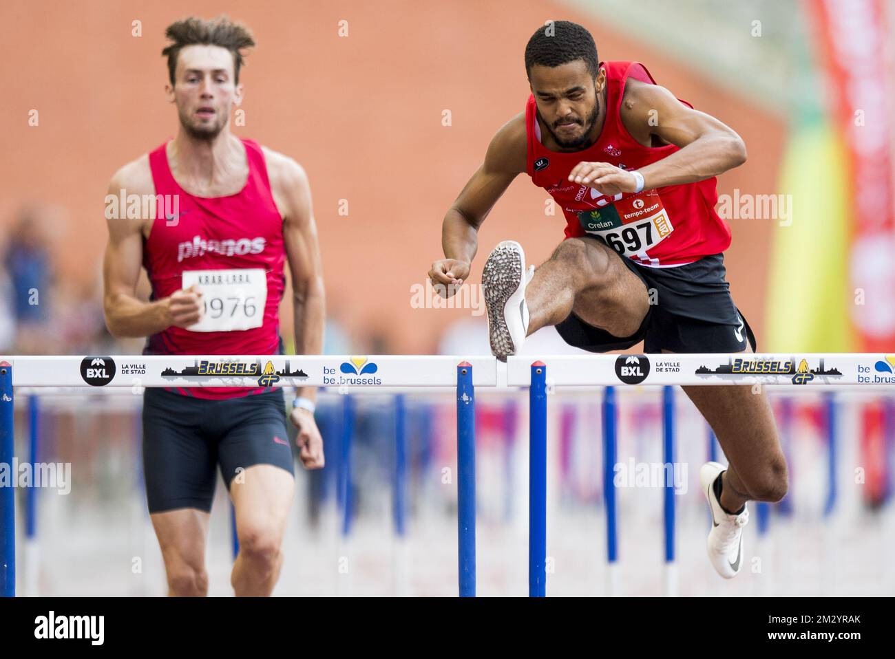 Belgian Michael Obasuyi pictured in action during the Belgian Athletics ...