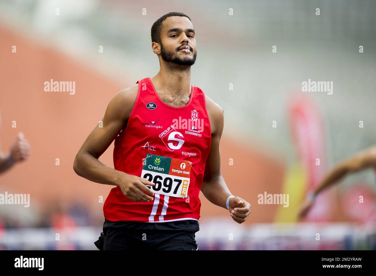 Belgian Michael Obasuyi pictured in action during the Belgian Athletics ...