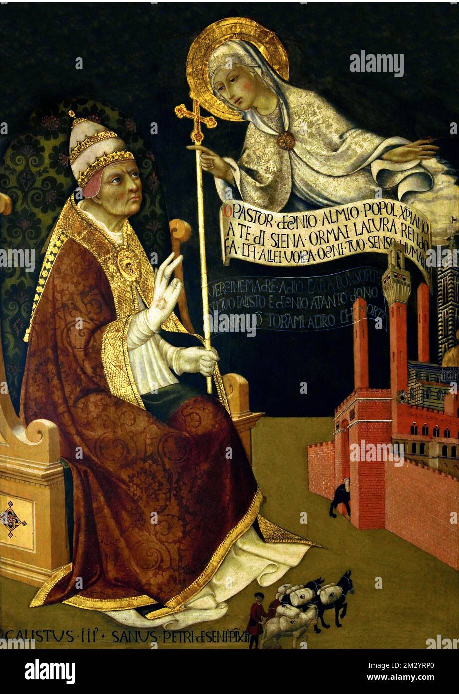 The Madonna recommends Siena to Pope Callistus III by Sano di Pietro ...