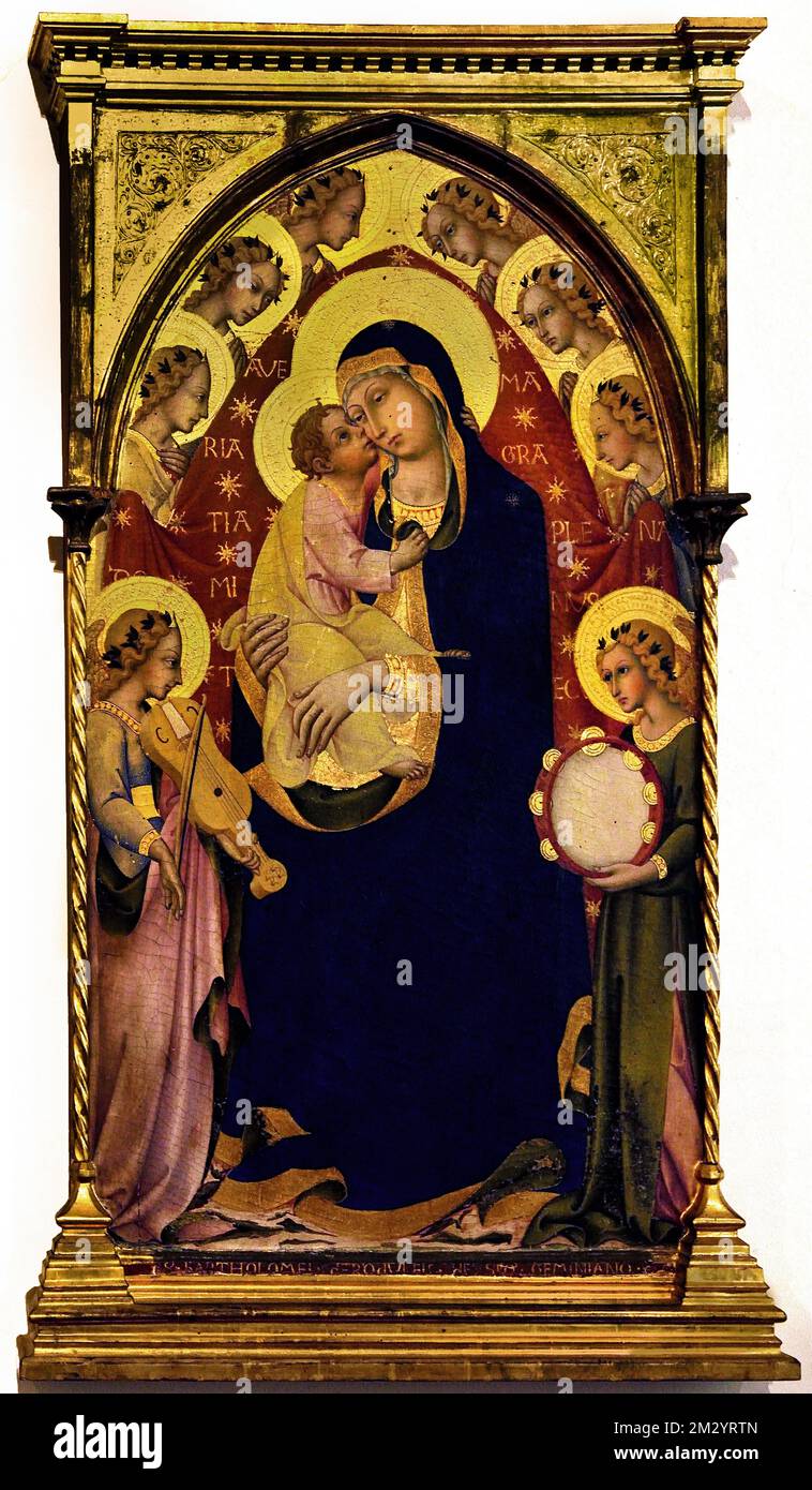 Enthroned Madonna and Child, by Sano di Pietro, 1405- 1481, Christian Art, Italy, Italian Stock ...