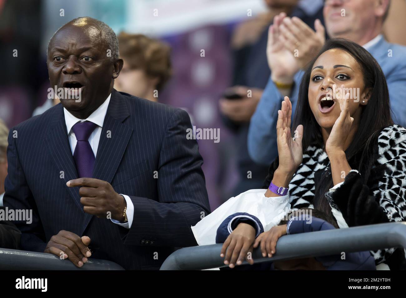 Vincent Kompany's father Pierre Kompany and his sister Christel Kompany ...