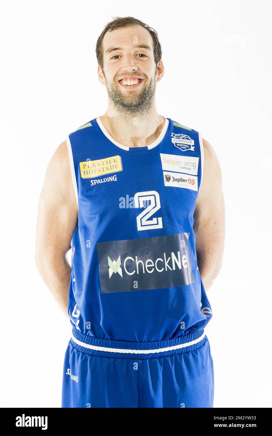 Aalstar's J.J. Mann poses at a photoshoot of Belgian Basketball team ...