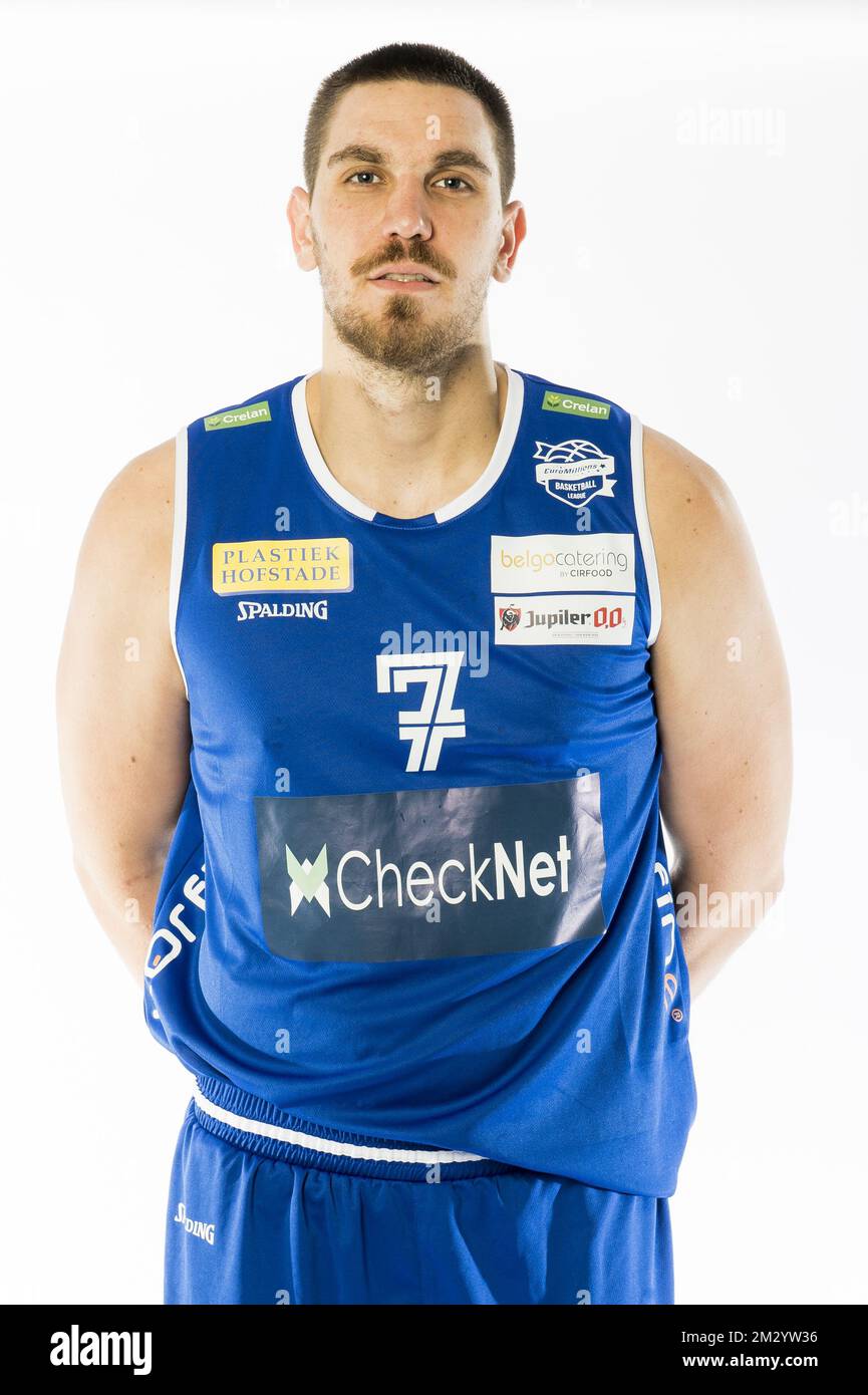Aalstar's Marin Maric poses at a photoshoot of Belgian Basketball team ...