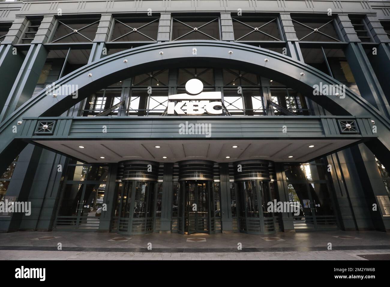 Illustration picture shows the KBC headquarters during as an ...