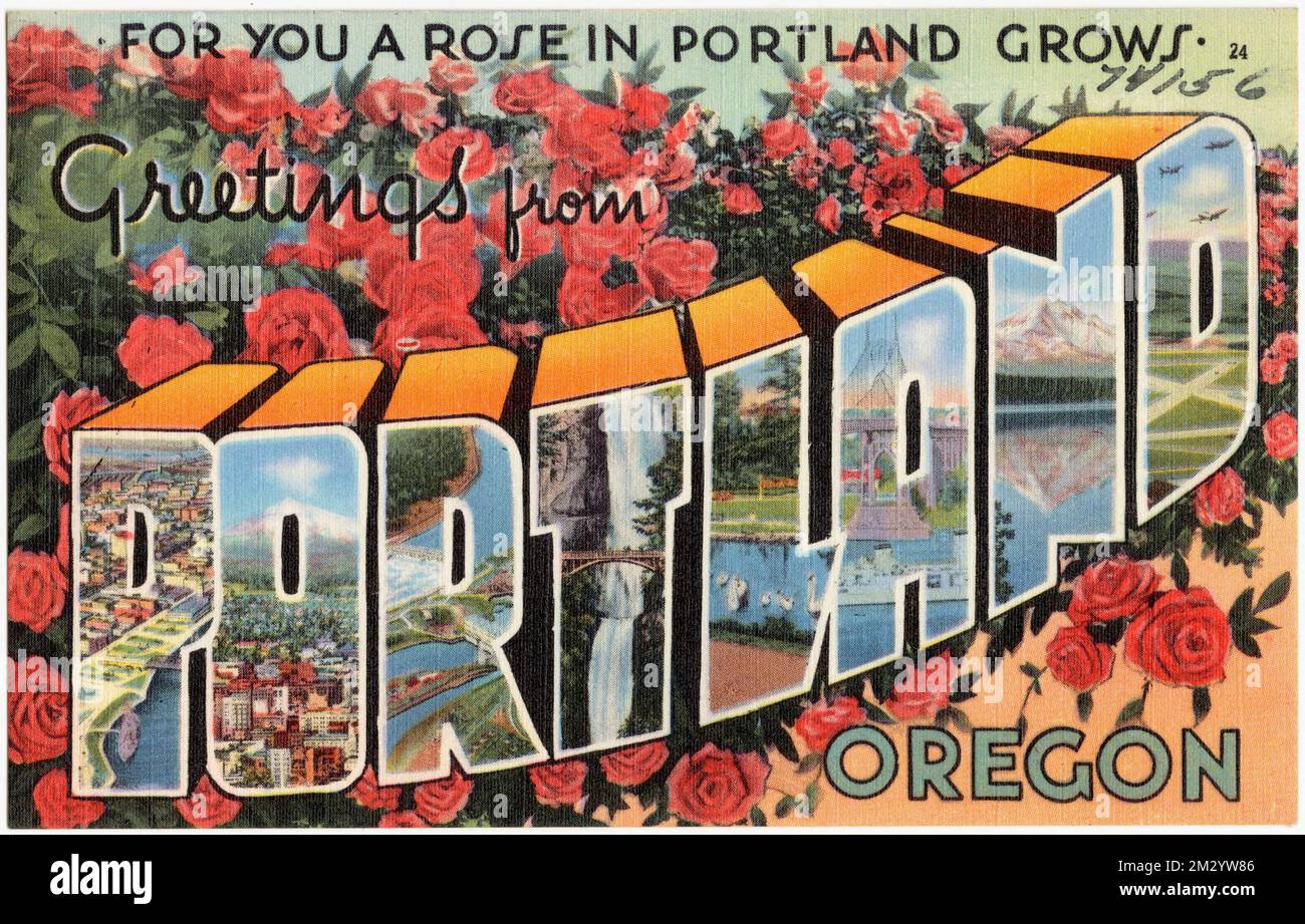 For you a rose in Portland grows. Greetings from Portland, Oregon ...