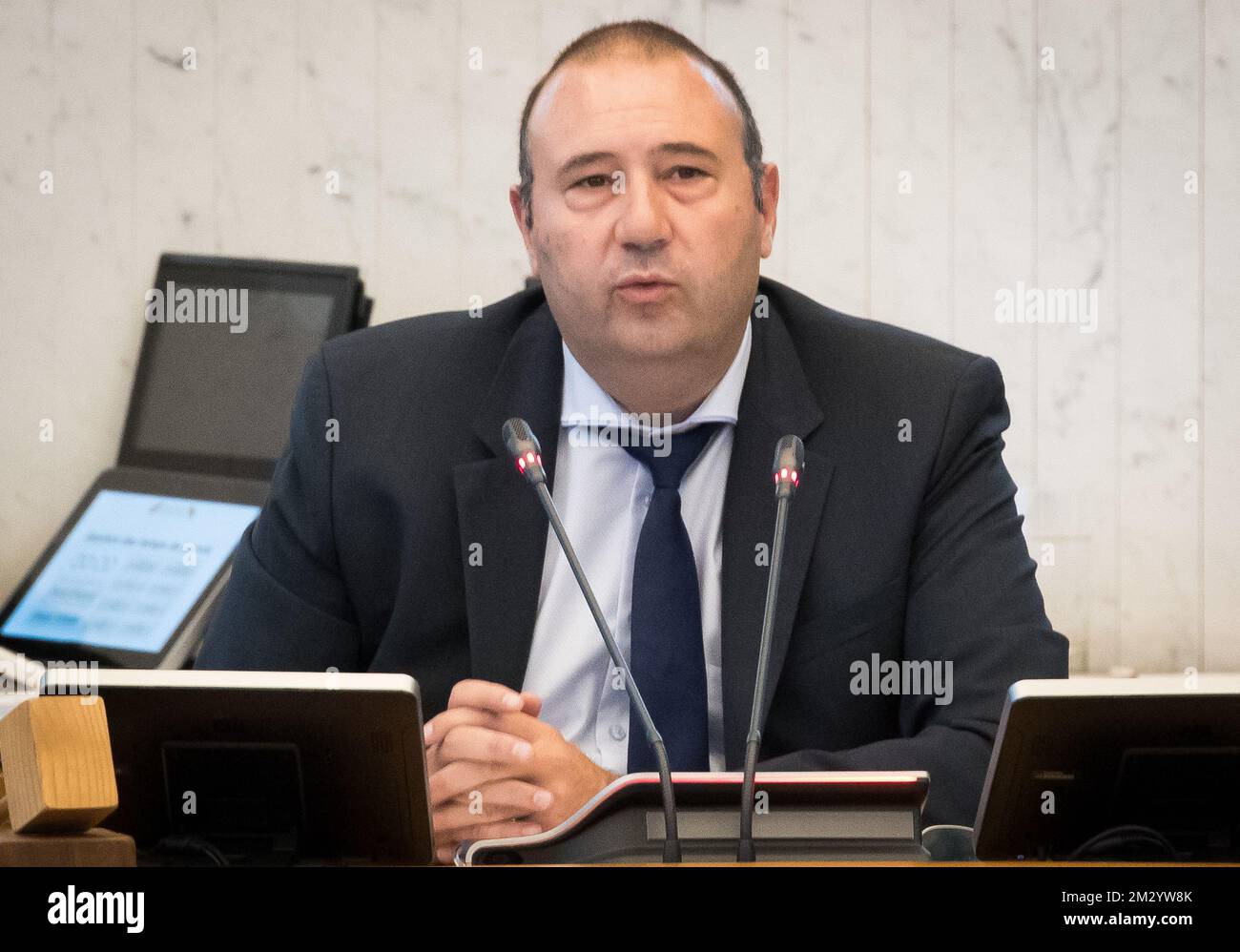 PS's Christophe Collignon pictured during the 'rentree' of Walloon ...