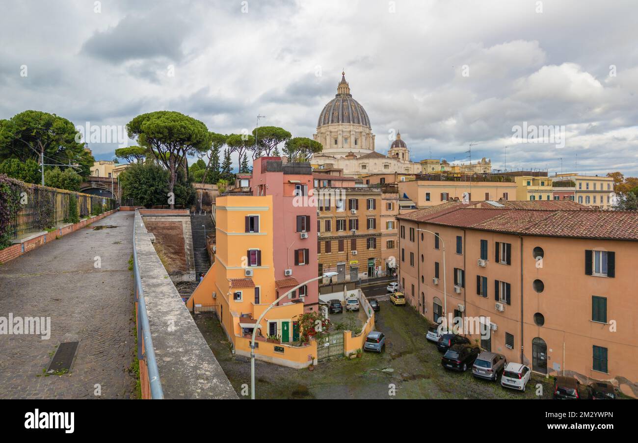 Rome (Italy) - The Tiber river and the monumental Lungotevere street in ...