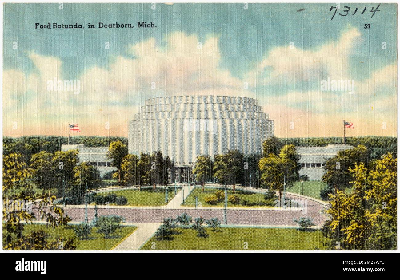 Ford Rotunda in Dearborn, Mich. , Tichnor Brothers Collection ...