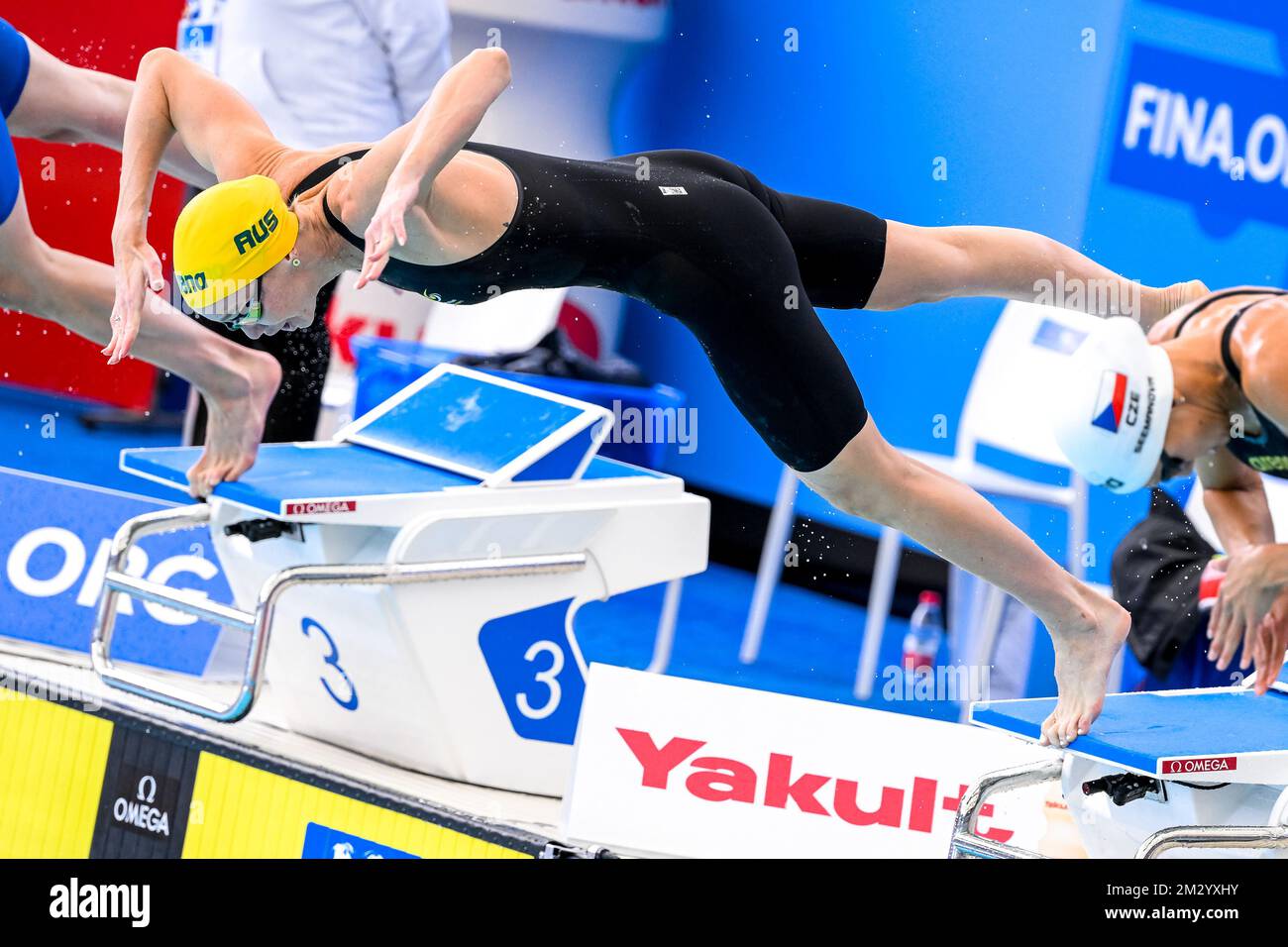 Madison Wilson of Australia competes in the 100m Freestyle Women Heats ...