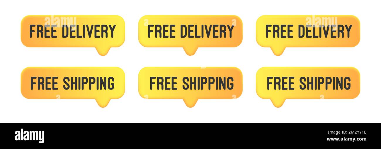 Free delivery or free shipping labels. Banner template. Vector ...