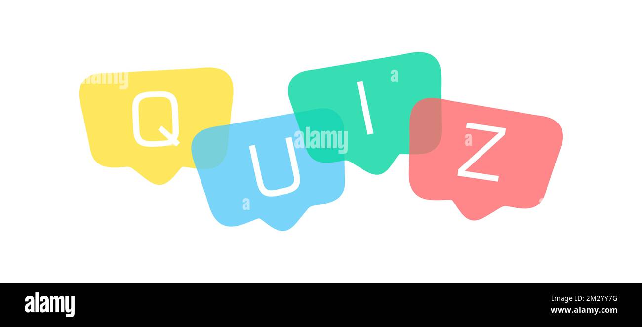 Quiz logo with speech bubble symbols, concept of questionnaire show ...
