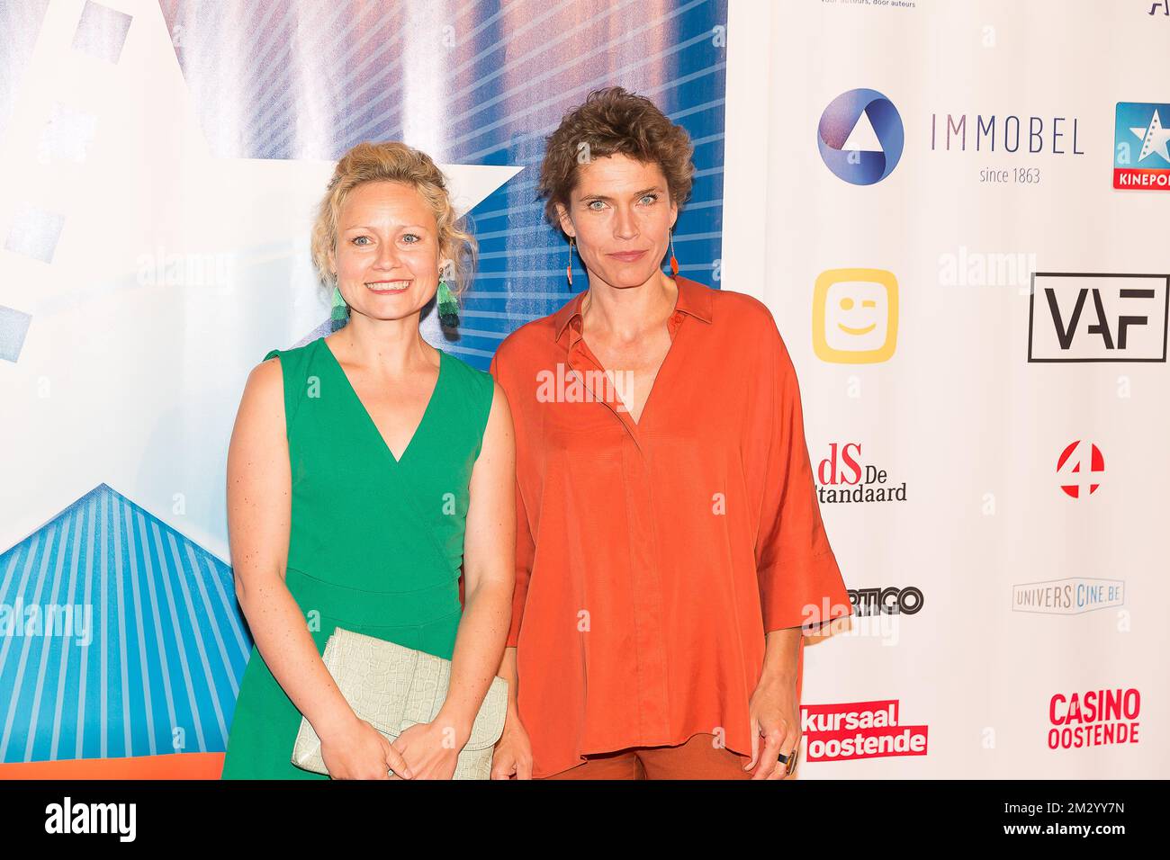 actress Joke Devynck (R) pictured during the opening night of the 13th ...