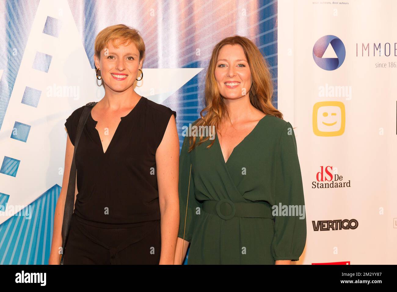 Actress and radio presenter Elke Van Mello (R) and a friend pictured ...