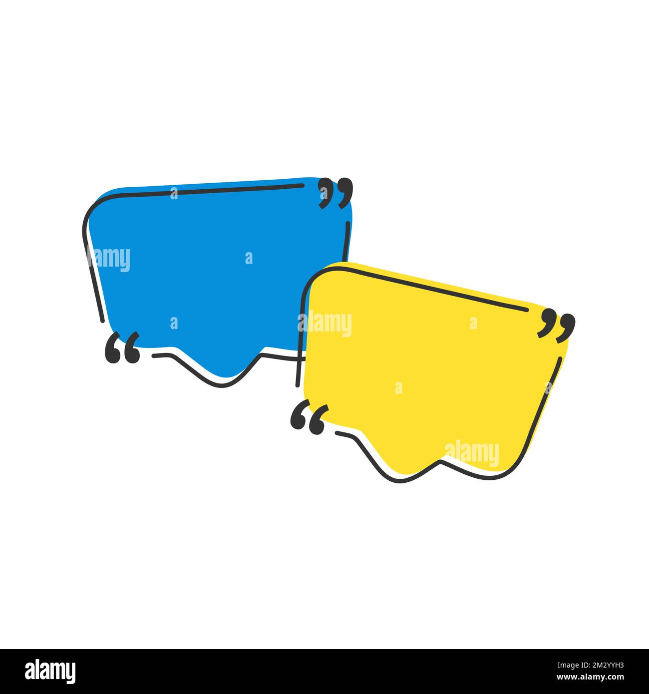 two empty phrase bubbles on a white background. vector illustration ...