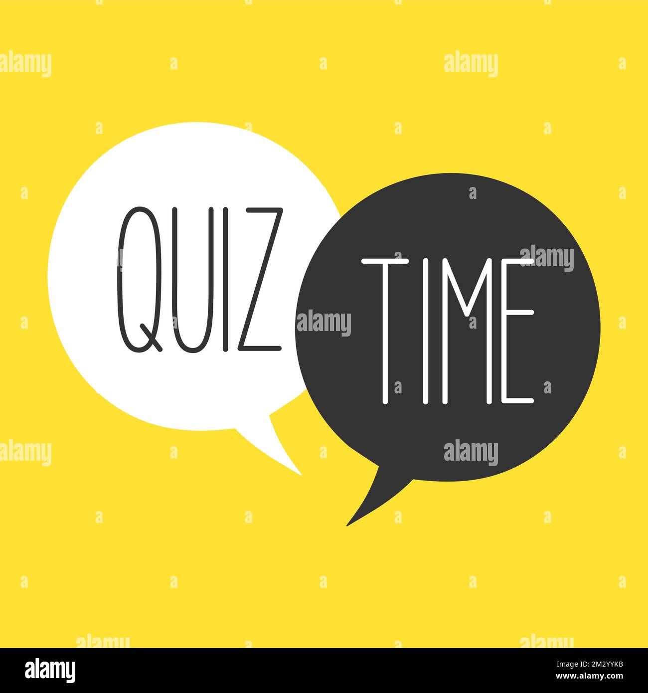 Quiz logo with speech bubble symbols, concept of questionnaire show ...