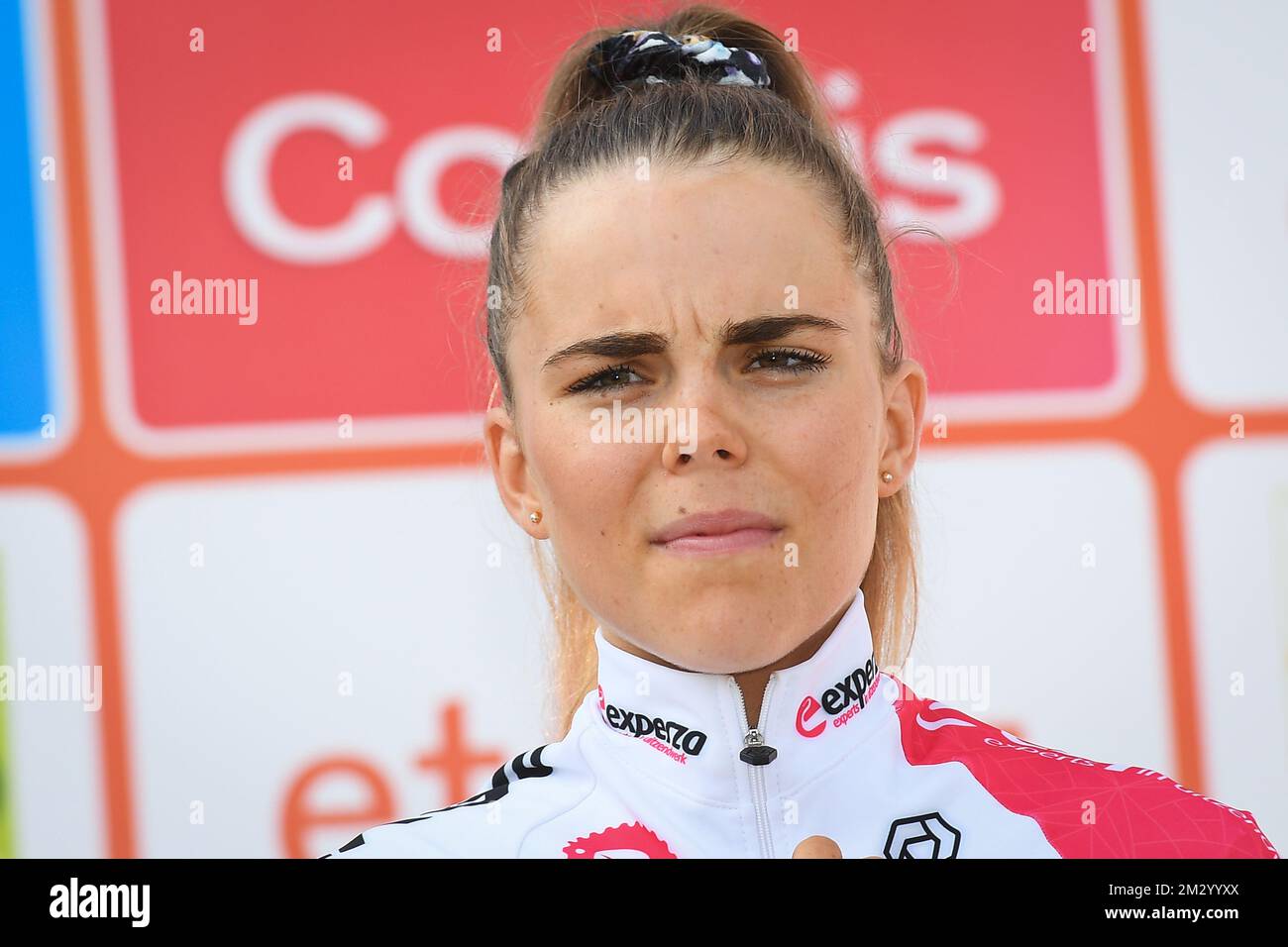 British Anna Kay pictured on the podium after the GP Eeklo, the first ...