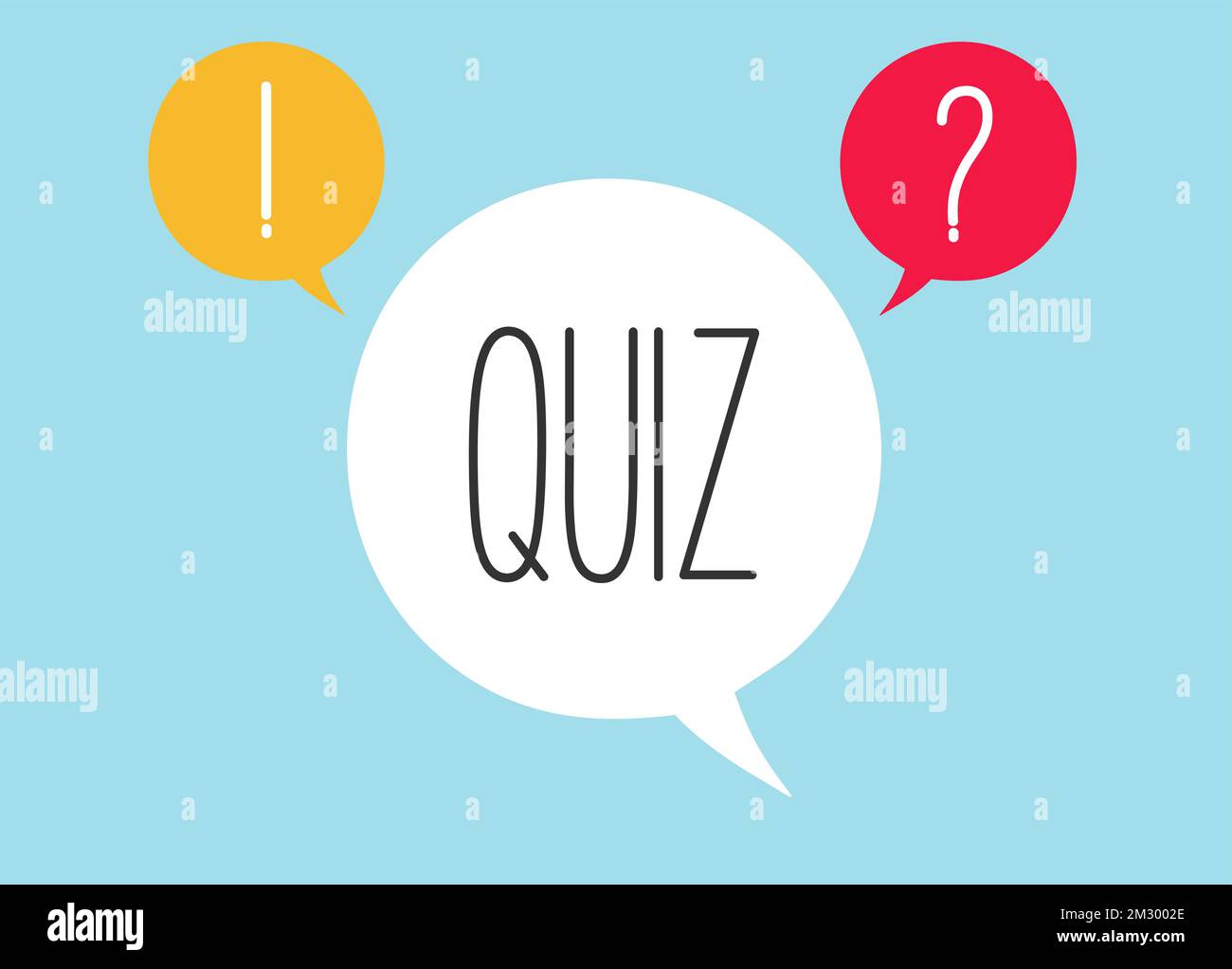 Quiz logo with speech bubble symbols, concept of questionnaire show ...