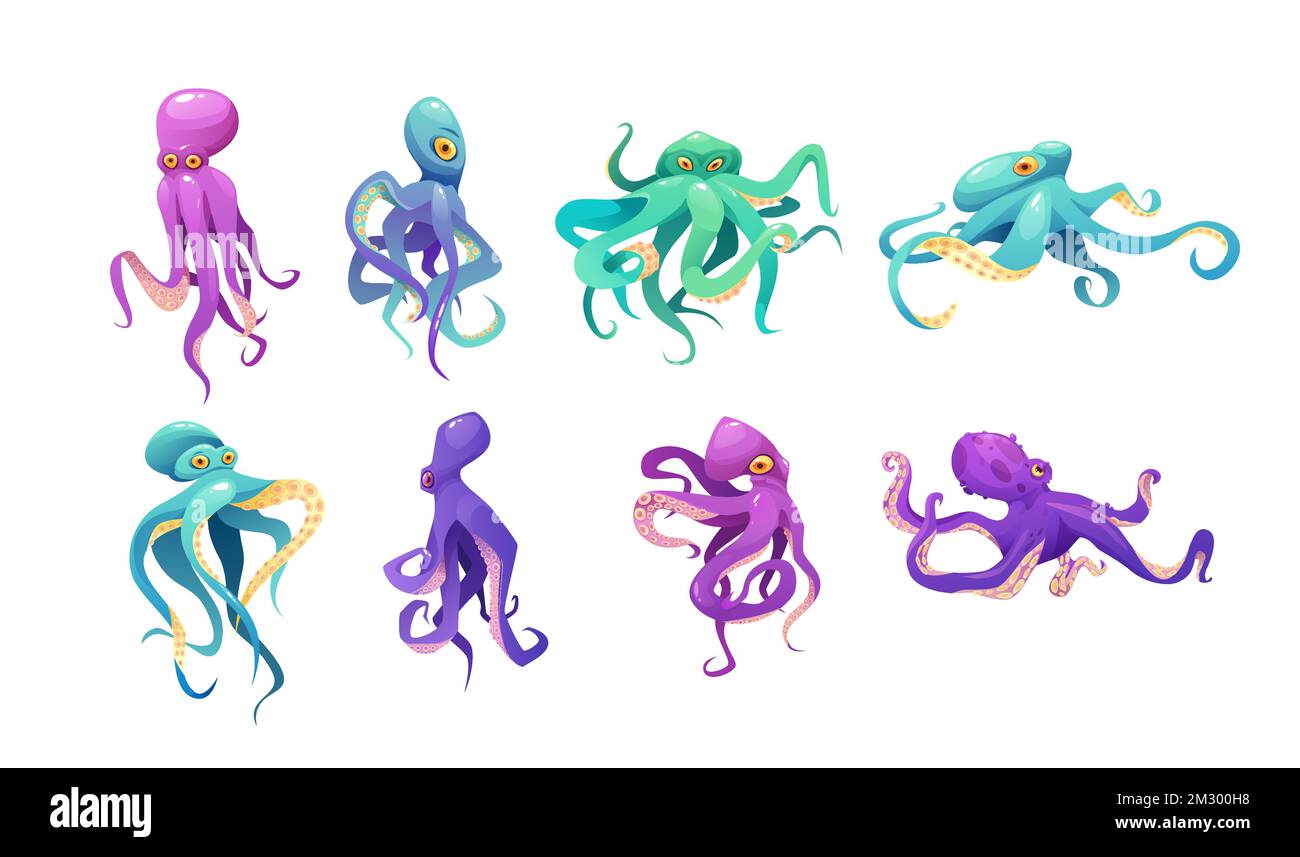 Octopuses swimming Stock Vector Images - Alamy