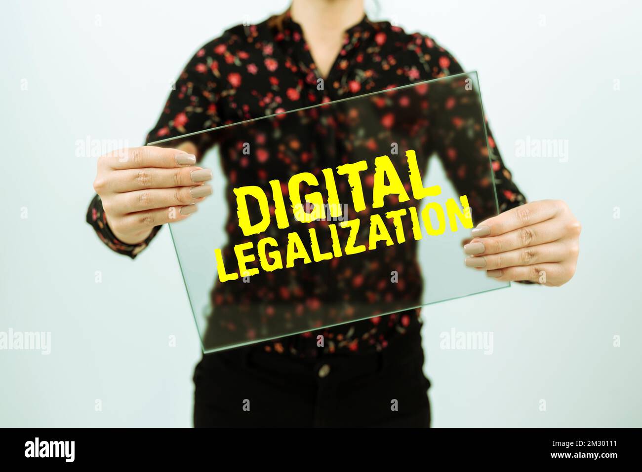 Sign displaying Digital Legalization. Concept meaning accompanied by ...