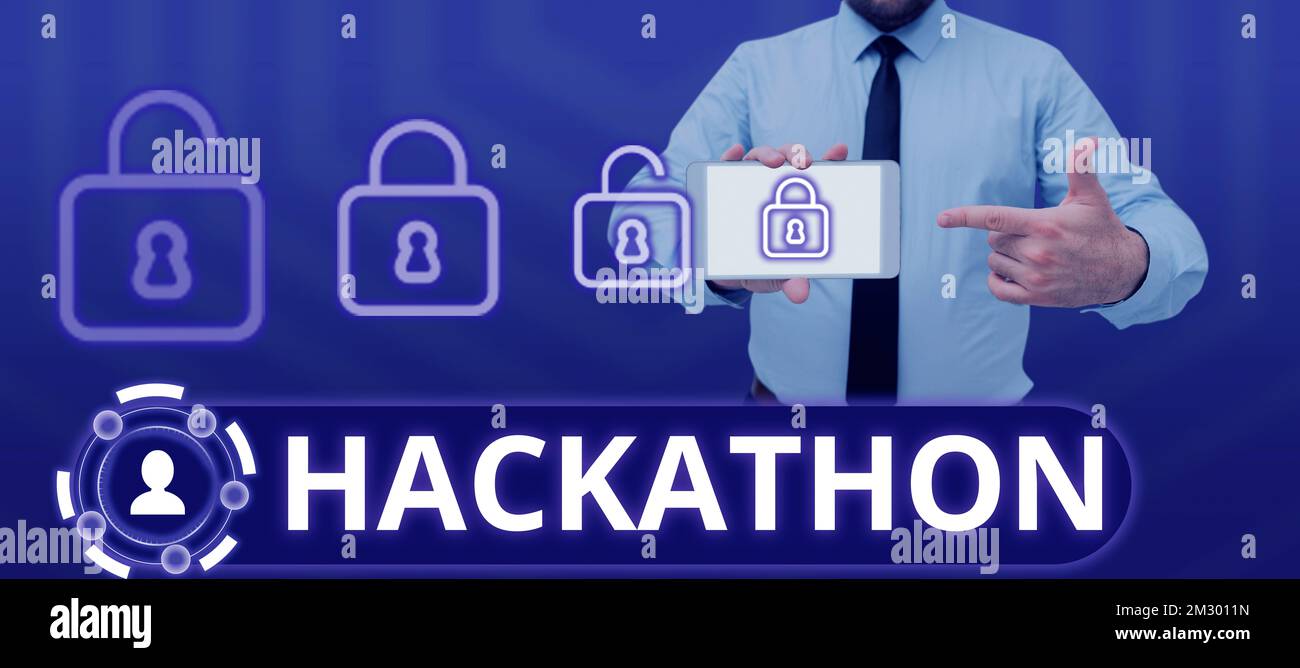 Conceptual caption Hackathon. Word Written on event where large number ...