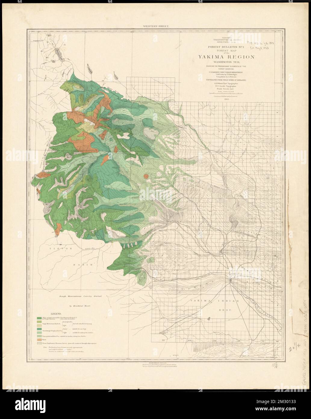 Forest map of the Yakima Region, Washington Ter. showing the ...