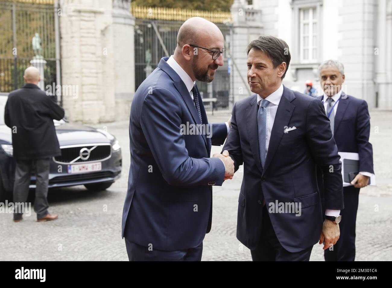 Outgoing Belgian Prime Minister Charles Michel welcomes Prime Minister ...