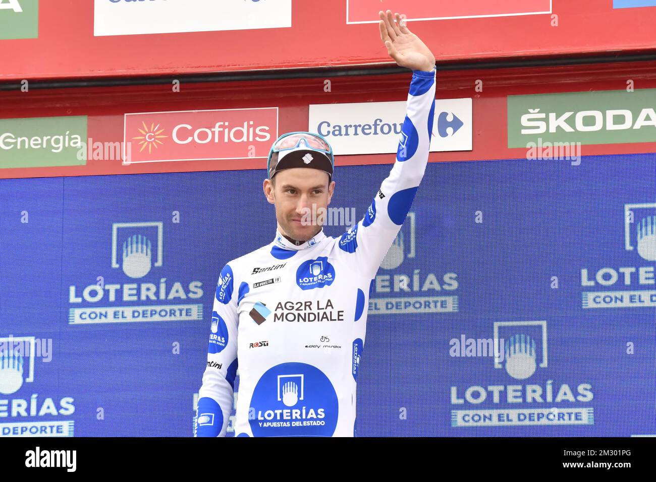 French Geoffrey Bouchard of AG2R La Mondiale, Leader of the Mountains ...