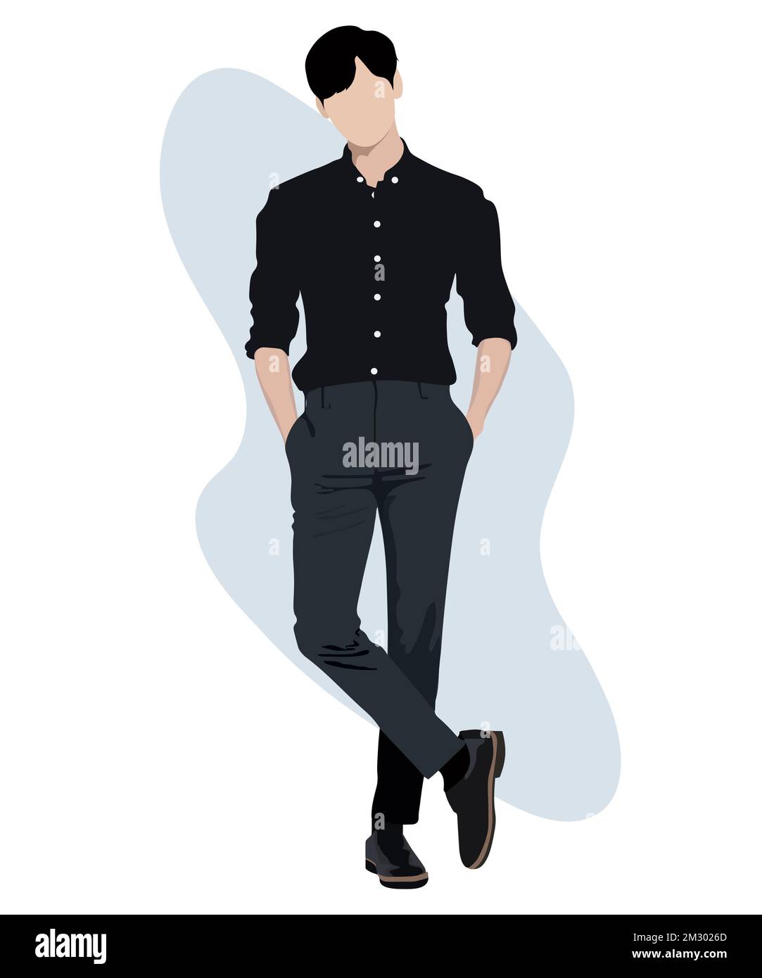 Stylish man. Cartoon male characters. Men in fashion clothes. Flat ...