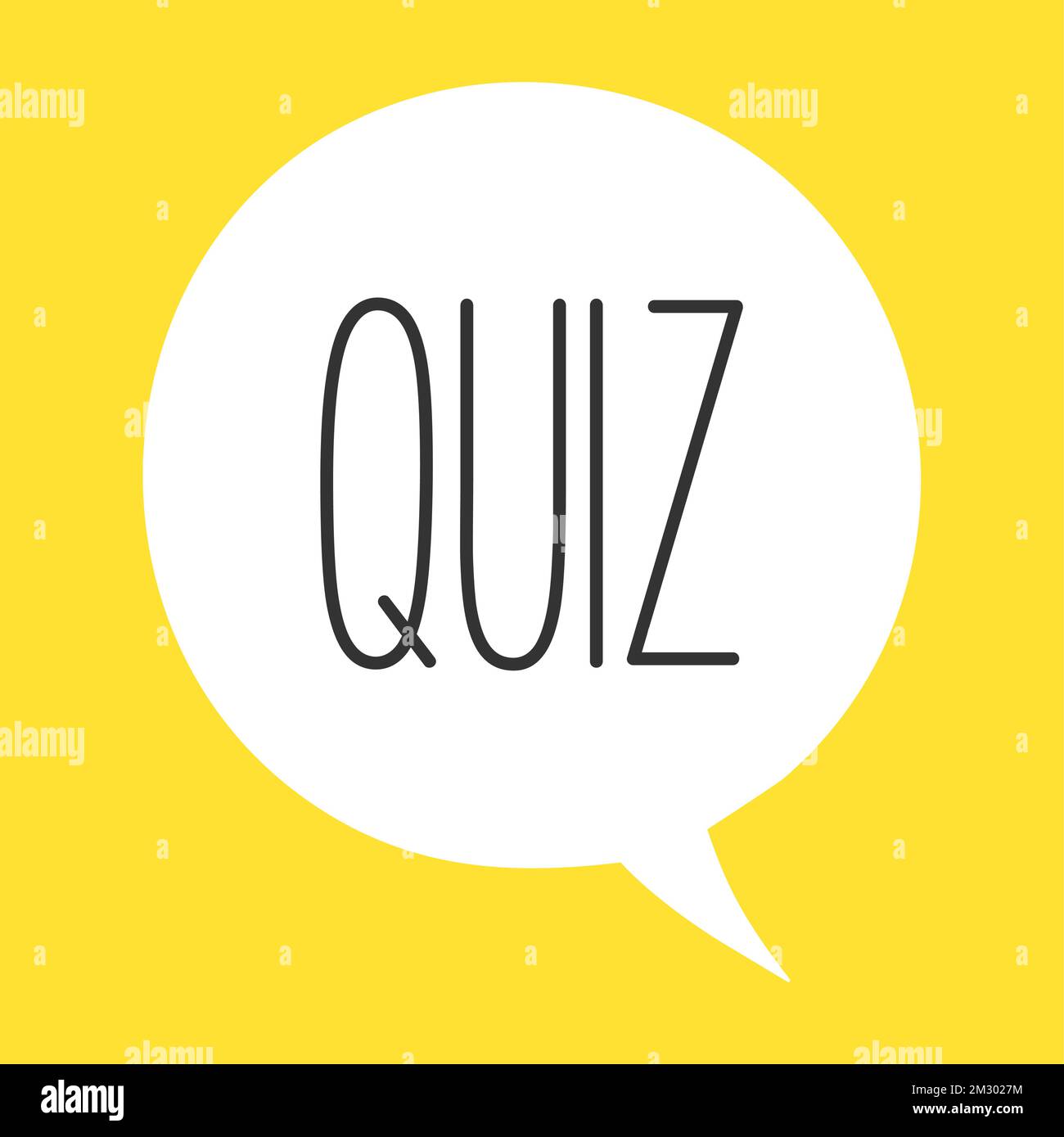 Quiz logo with speech bubble symbols, concept of questionnaire show ...