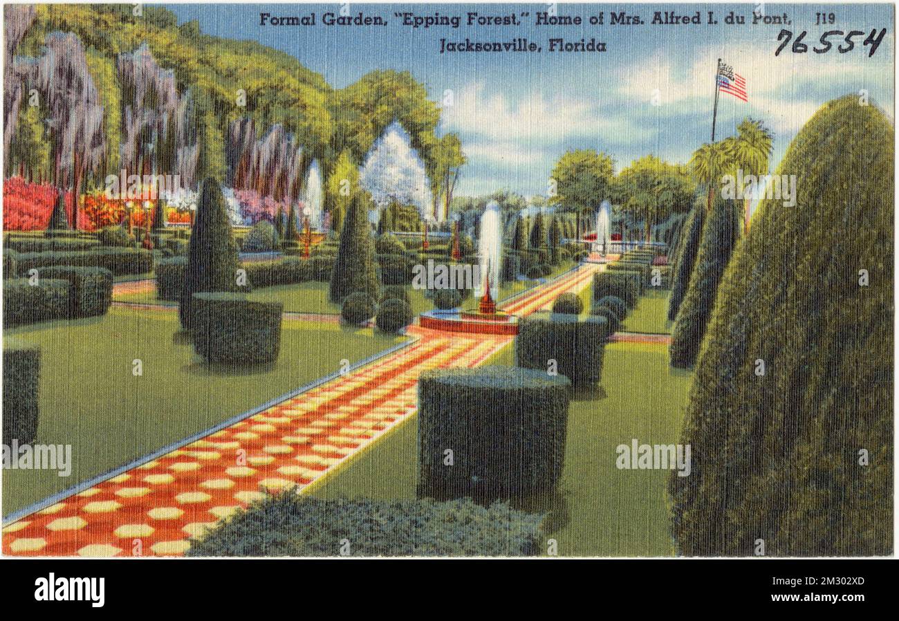 Formal garden, 'Epping Forest,' home of Mrs. Alfred I. du Pont ...