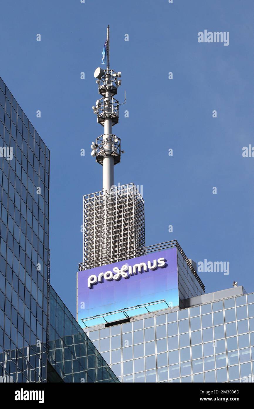 Illustration picture shows the headquarters of telecom company Proximus ...