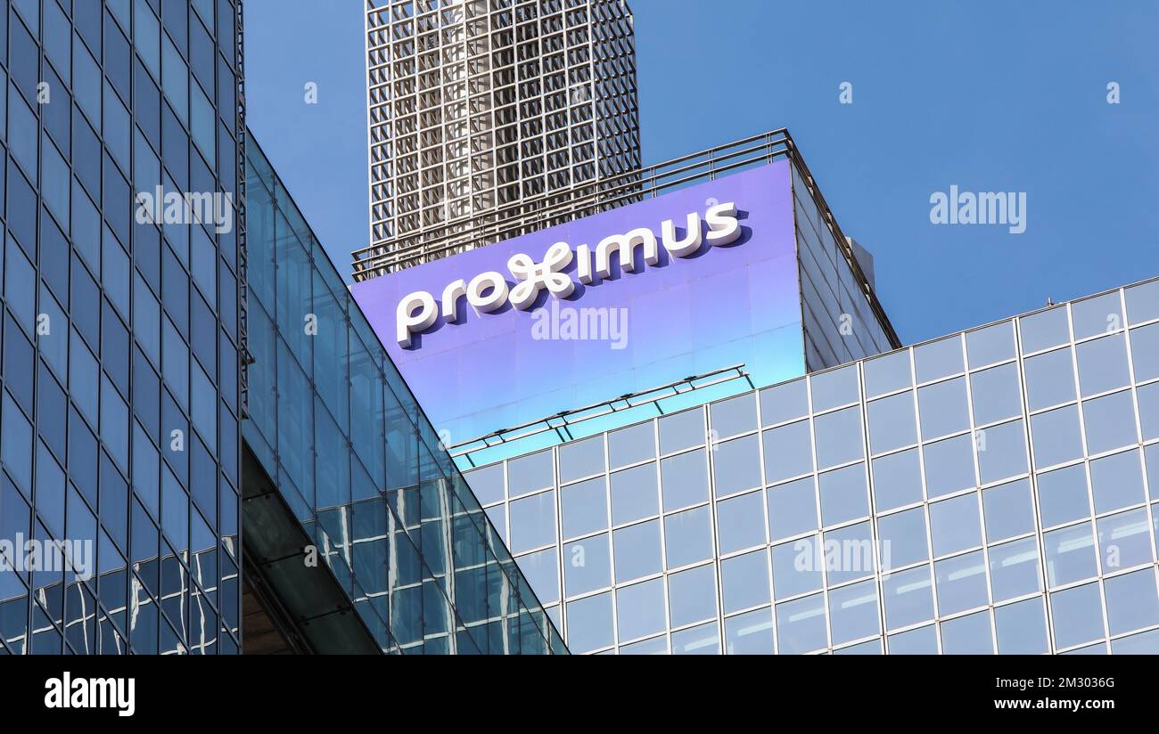Illustration picture shows the headquarters of telecom company Proximus ...