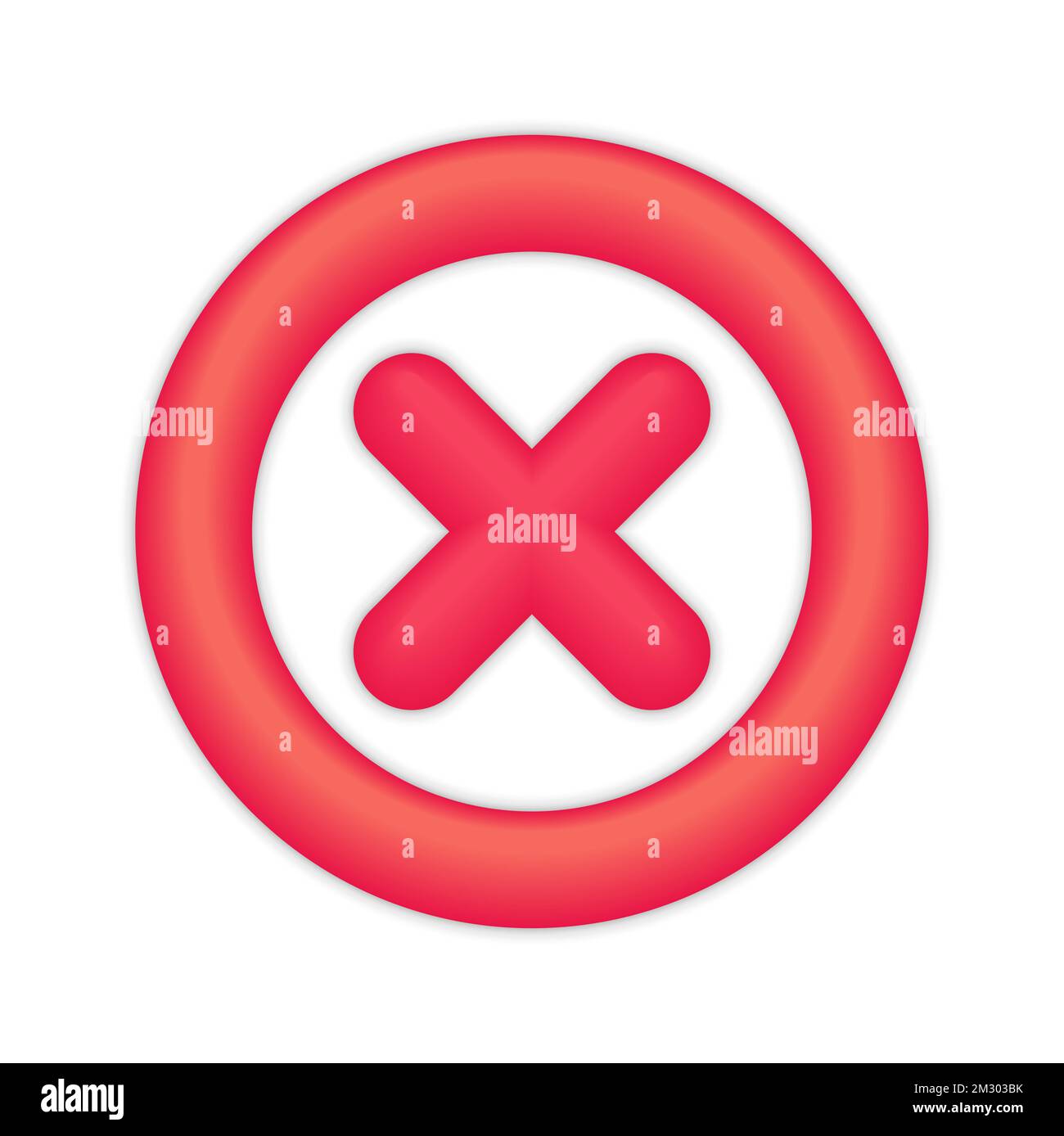 Wrong and failed decision, 3d error sign. Red X cross icon isolated on ...