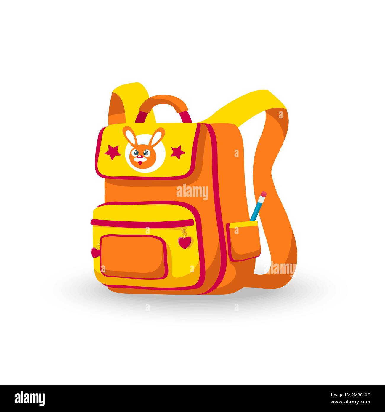 Nice school backpack, orange and yellow color Stock Vector Image & Art ...