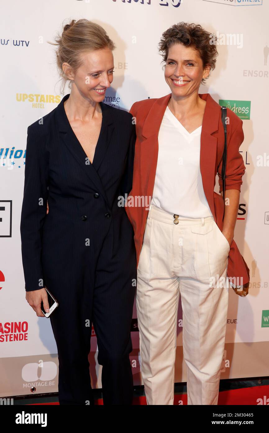 actress Joke Devynck (R) pictured during the award ceremony of the ...